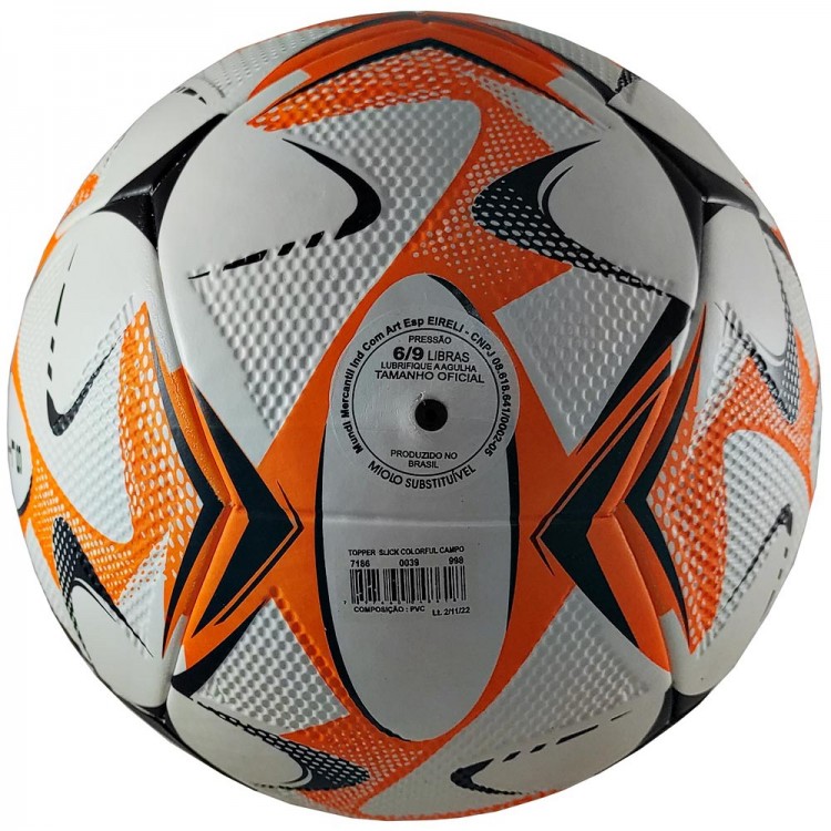 Bola Topper Campo Oficial Pvc 6 Gomos Fusion Slick Colorful